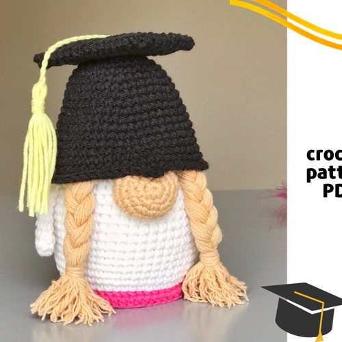 Graduate Gnome Pattern PDF Graduation Diy Gift Alumnus Gnome - Etsy