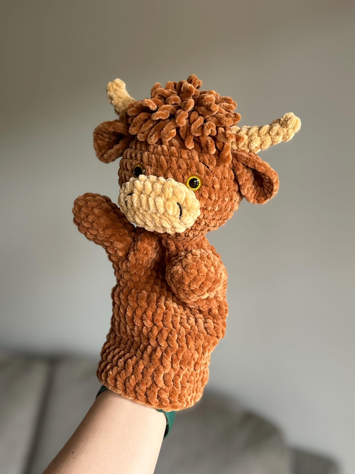 Crochet Highland Cow Hand Puppet Pattern PDF | Crochet Patterns ...
