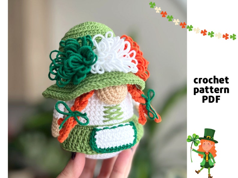 Irish Doll Gnome Pattern PDF St. Patrick Day Gonk Patterns - Etsy