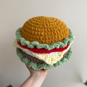 Giant Crochet Burger Pattern PDF Burger Plush Pillow Amigurumi Jumbo ...