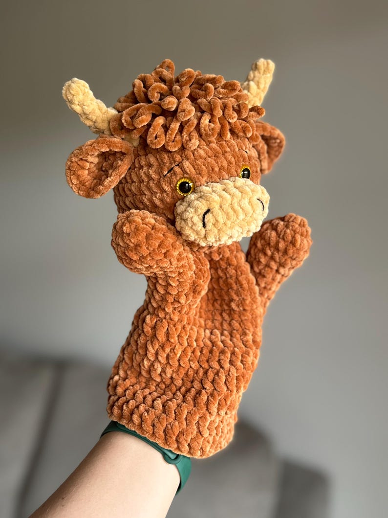 Crochet Highland Cow Hand Puppet Pattern PDF | Crochet Patterns ...