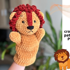 Crochet Lion Hand Puppet Pattern PDF Amigurumi Puppet Show Safari ...