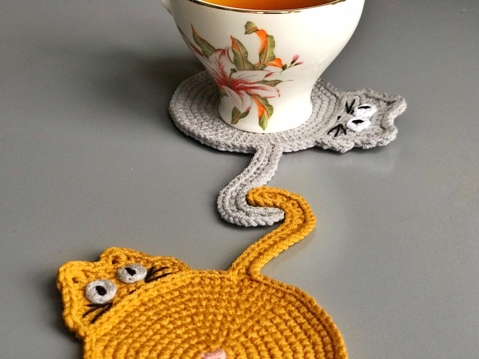 Cat Coaster Crochet Pattern PDF Crochet Cat Drink Coaster - Etsy