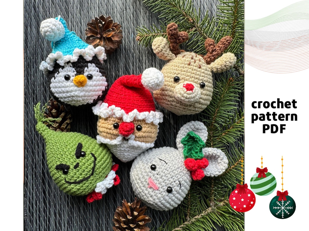 Crochet Christmas Tree Ornaments Pattern Set PDF Hanging Christmas ...