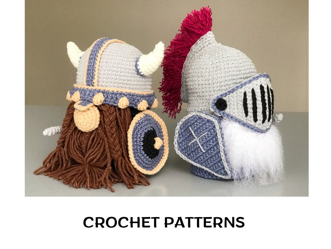 Crochet Viking Gnome Pattern PDF Crochet Knight Pattern Knight Helmet ...