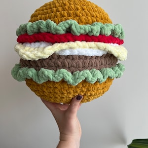 Giant Crochet Burger Pattern PDF Burger Plush Pillow Amigurumi Jumbo ...