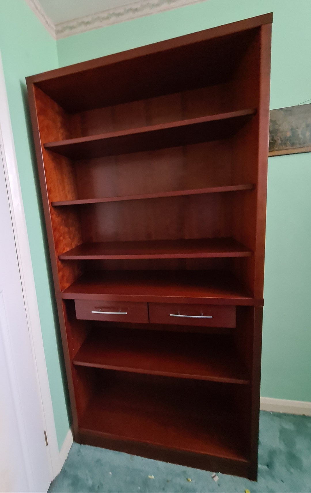 Solid Wooden Bookcase With Drawers item is Collection Only - Etsy UK