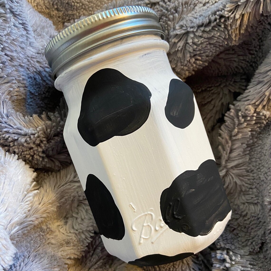 Cow Print Hand Painted Mason Jar Etsy cow-print-hand-painted-mason-jar-etsy