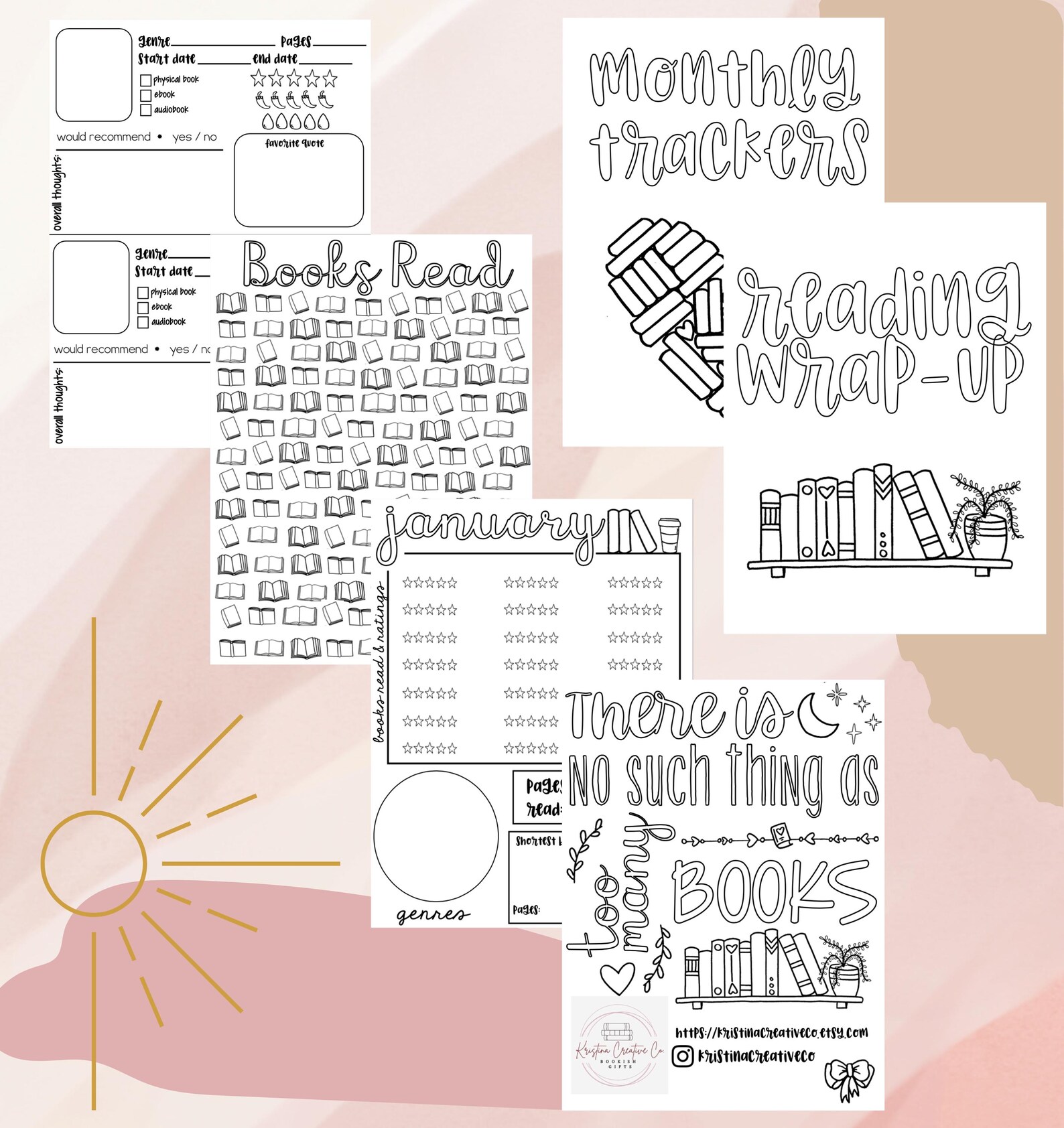 Digital Coloring Book Reading Tracker - Etsy