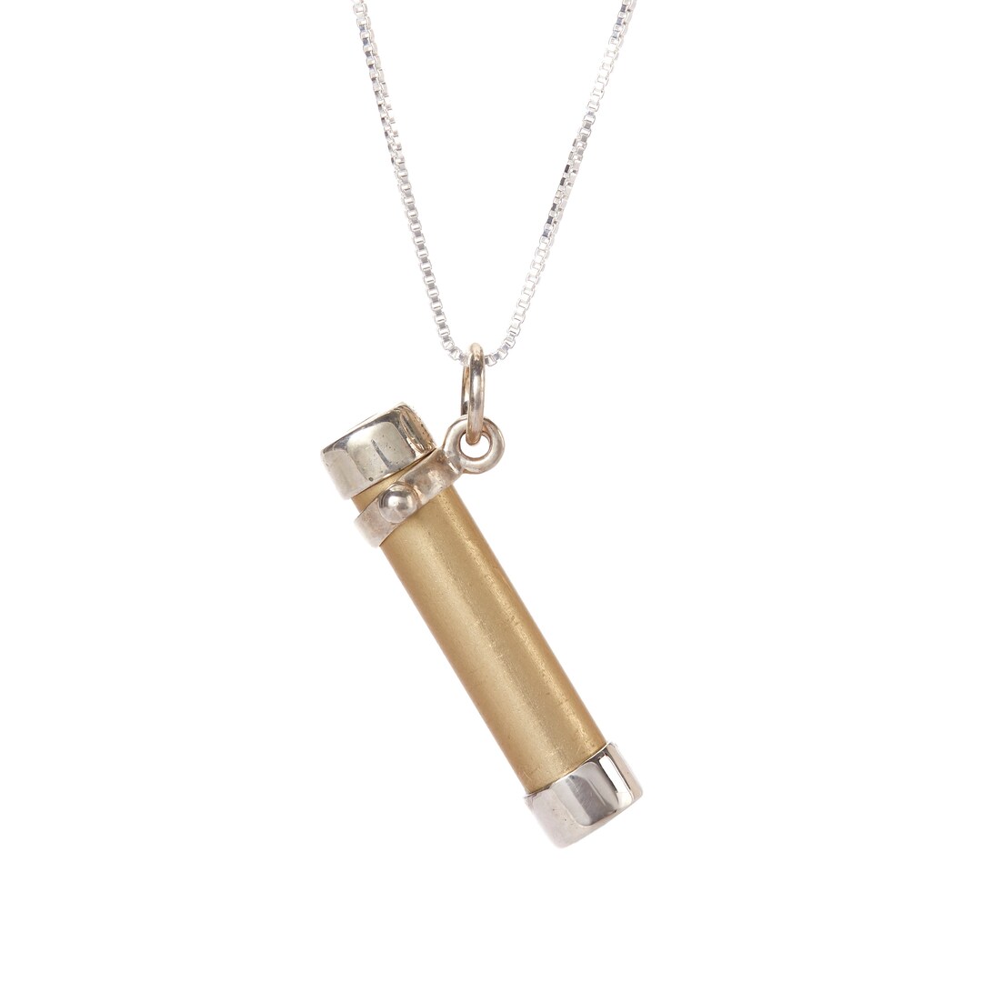 Sterling Silver and Anodized Aluminum Champagne Kaleidoscope Necklace ...