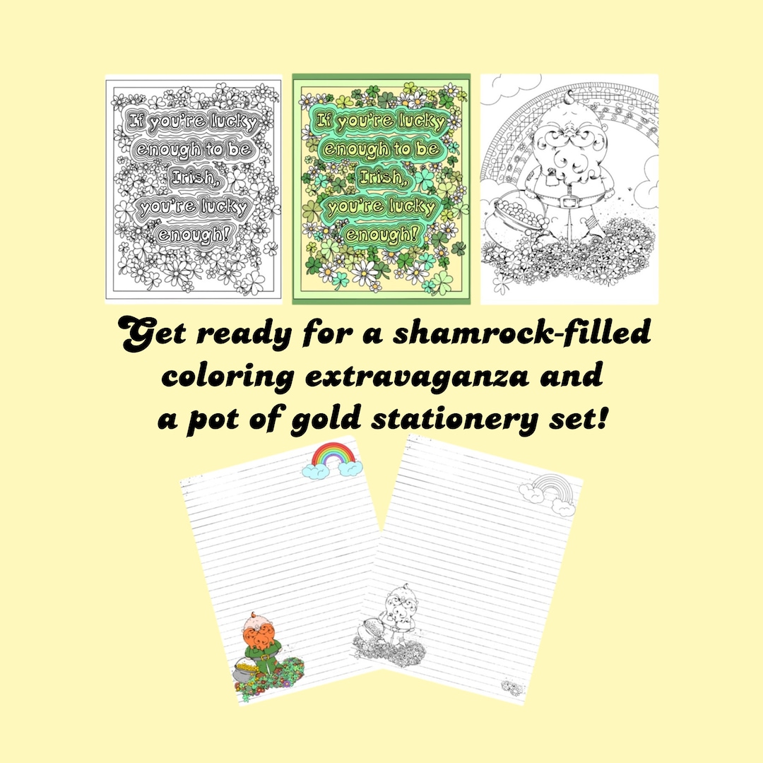 Irish Themed Printable Coloring Page, Leprichaun Coloring Sheet, Color ...