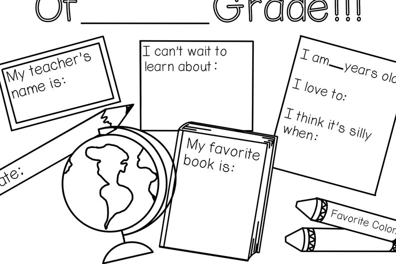 Last Day of School Printable Coloring Page Set, First Day of School ...