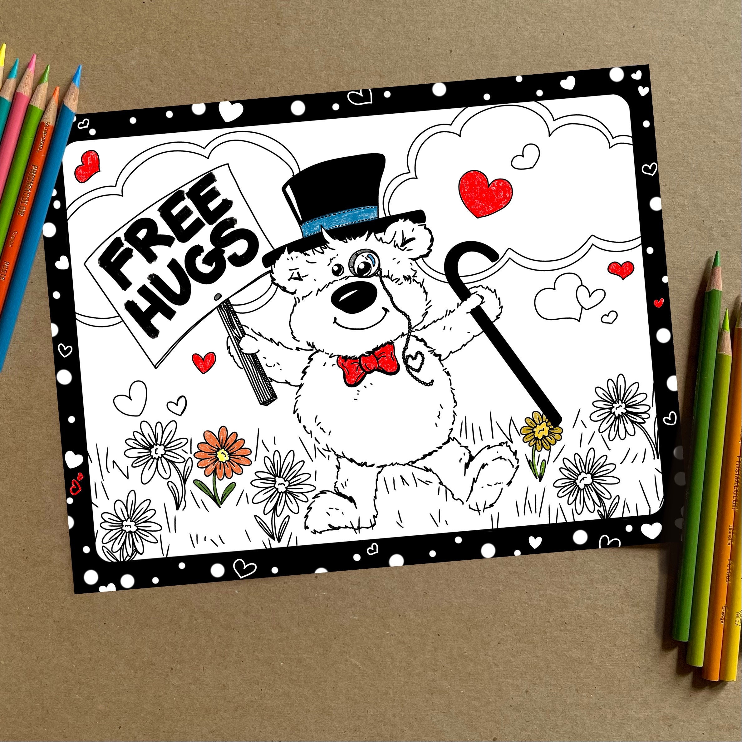 Set of 8 Love Themed Printable Coloring Sheets, Instant Download ...