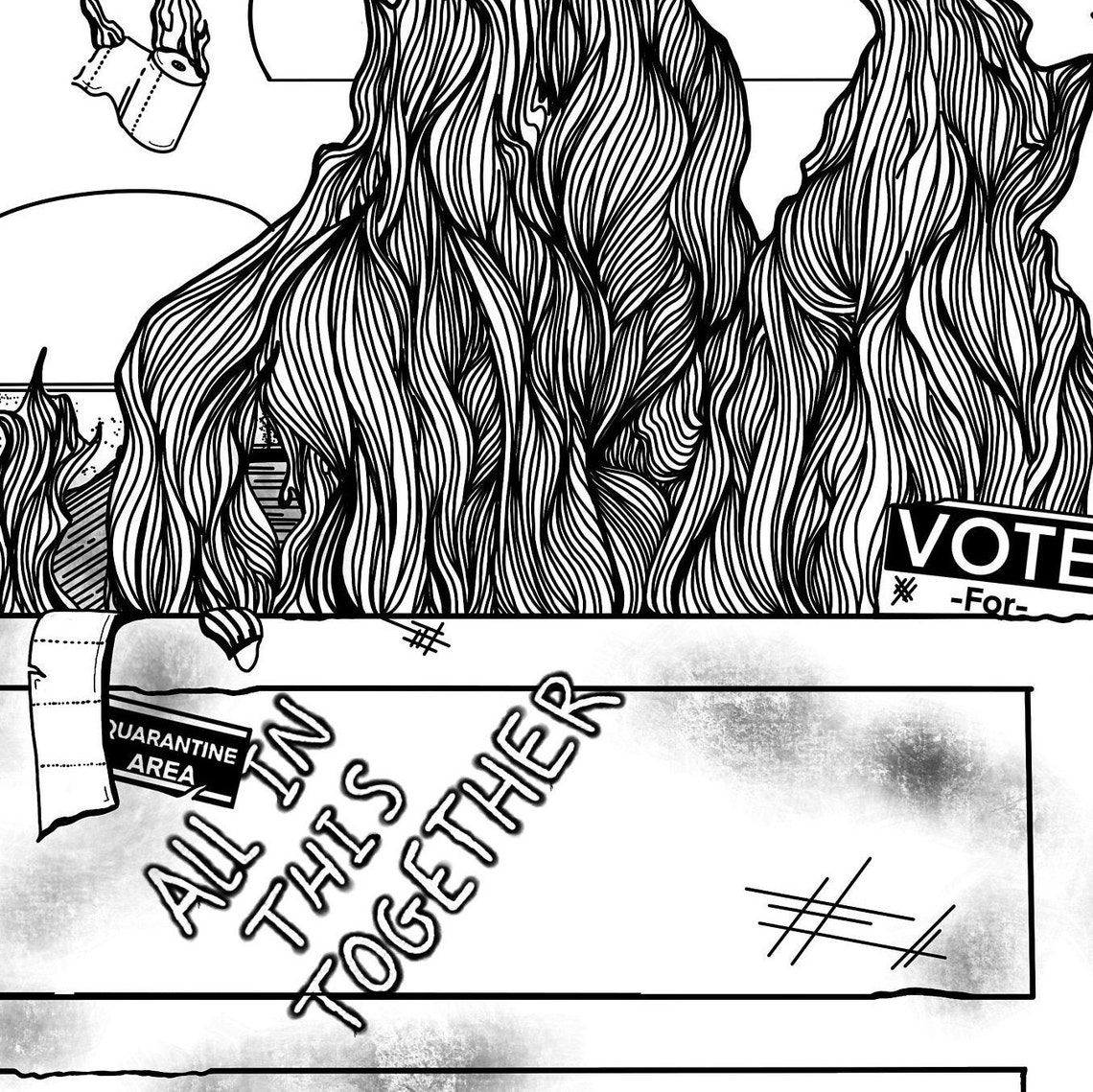 2020 Dumpster Fire Coloring Page, All in This Together Coloring Sheet ...