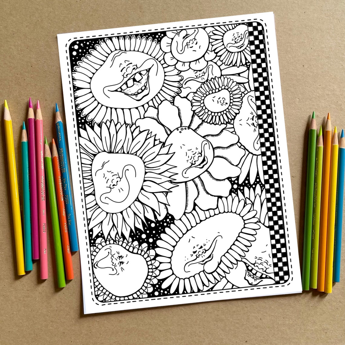 Printable Flower Power Coloring Page Set of 7, Flower Mandala, Instant ...