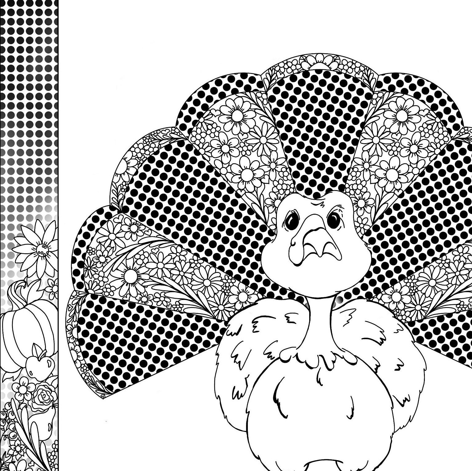 Thanksgiving Turkey Printable Coloring Page, Holiday Coloring Sheet ...