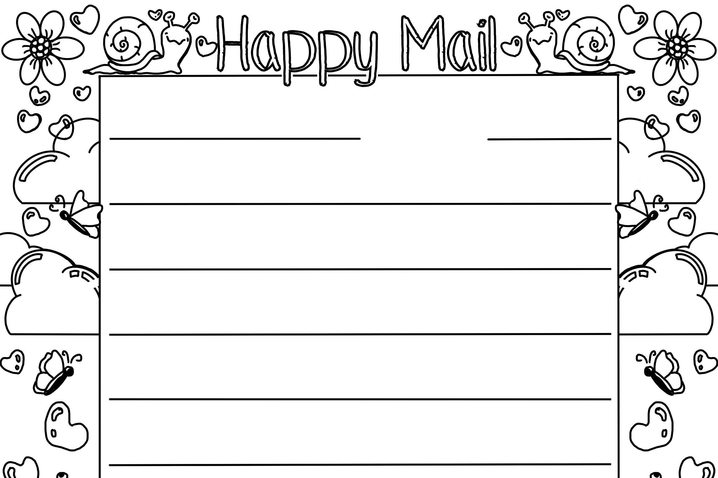 Printable Happy Mail Stationary, Pen Pal Stationary, Instant Download ...