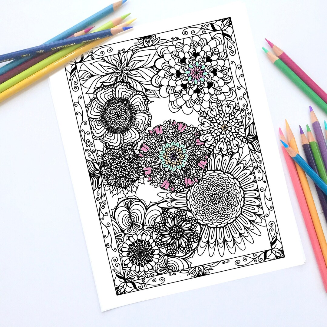 Mandala Coloring Page, Relaxing Mandala Flower Garden Coloring Sheet ...