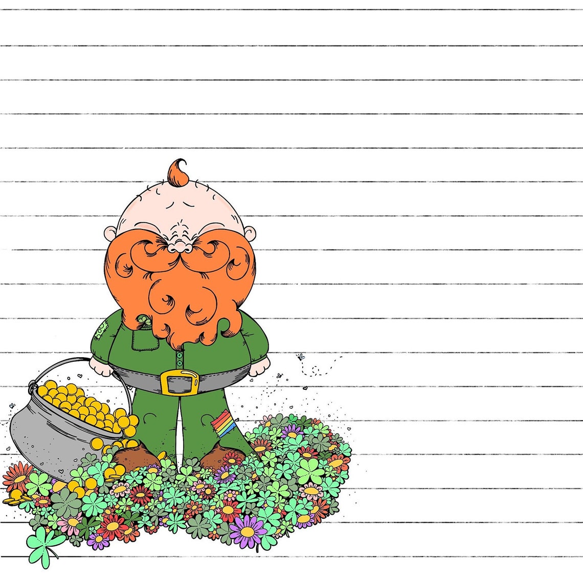 Irish Themed Printable Coloring Page, Leprichaun Coloring Sheet, Color ...