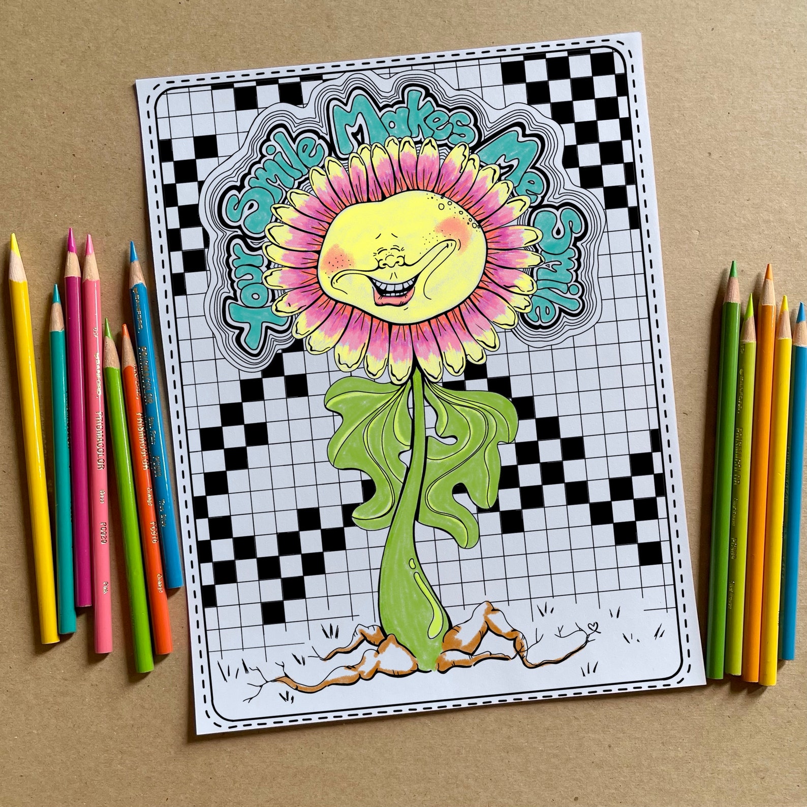 Printable Flower Power Coloring Page Set of 7, Flower Mandala, Instant ...