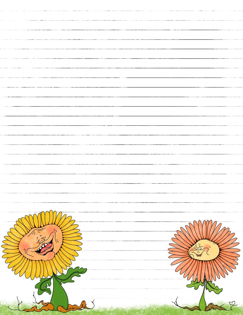 Instant Download and Print Stationary, Printable Wildflower Stationary ...