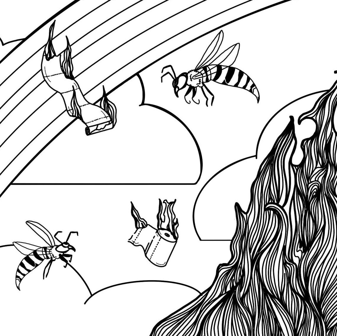 2020 Dumpster Fire Coloring Page, All in This Together Coloring Sheet ...