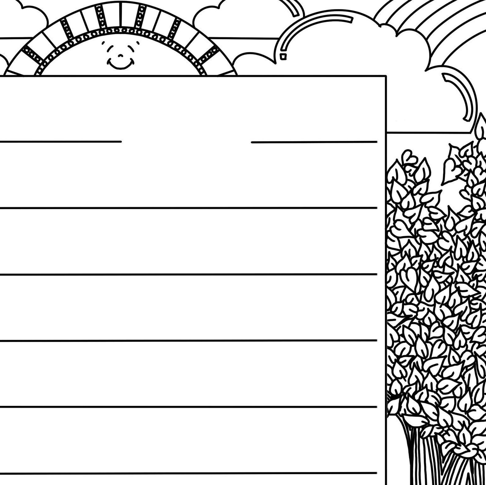 Instant Download, Printable Coloring Page, Printable Stationary, Letter ...