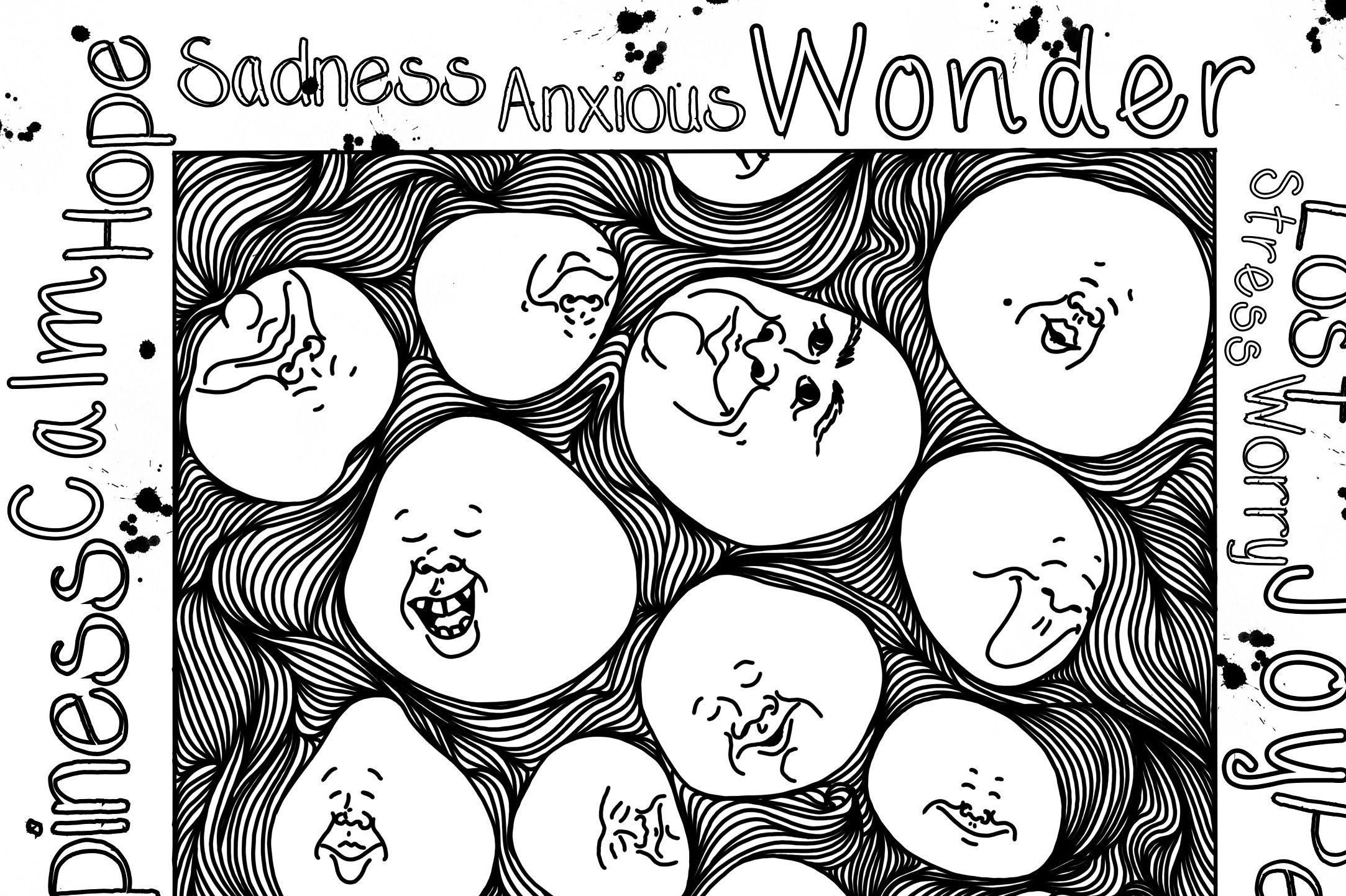 Emotions Coloring Page Relaxing Coloring Sheet Instant Etsy emotions-coloring-page-relaxing-coloring-sheet-instant-etsy
