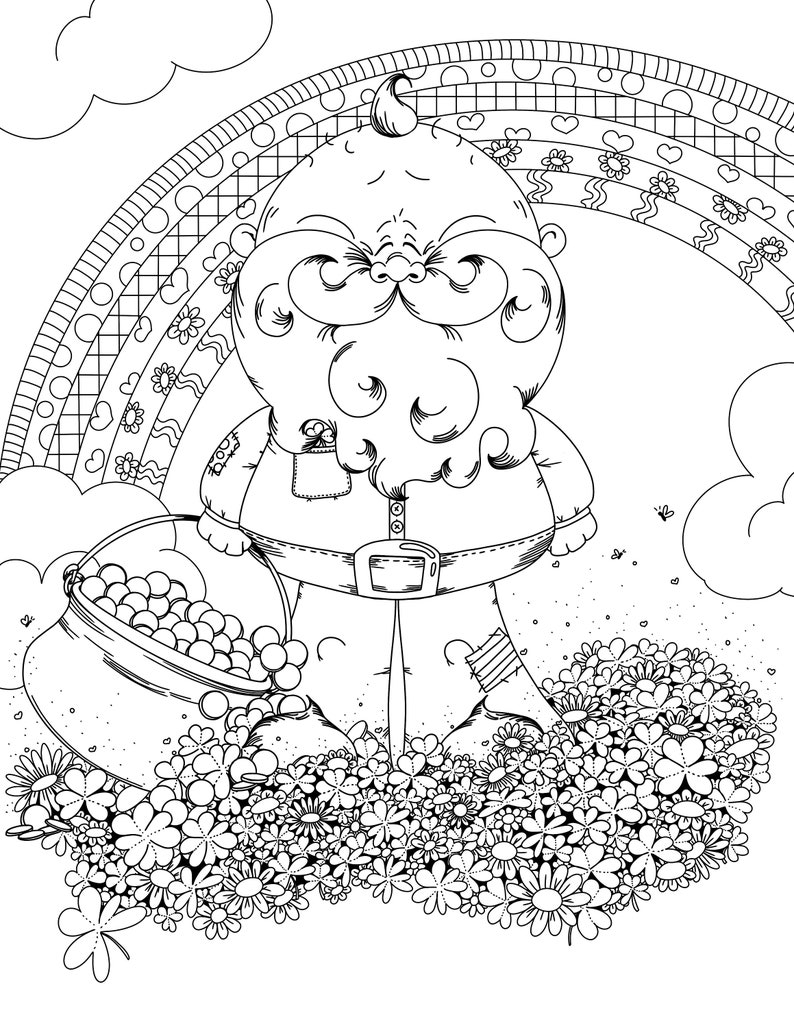 Irish Themed Printable Coloring Page, Leprichaun Coloring Sheet, Color ...