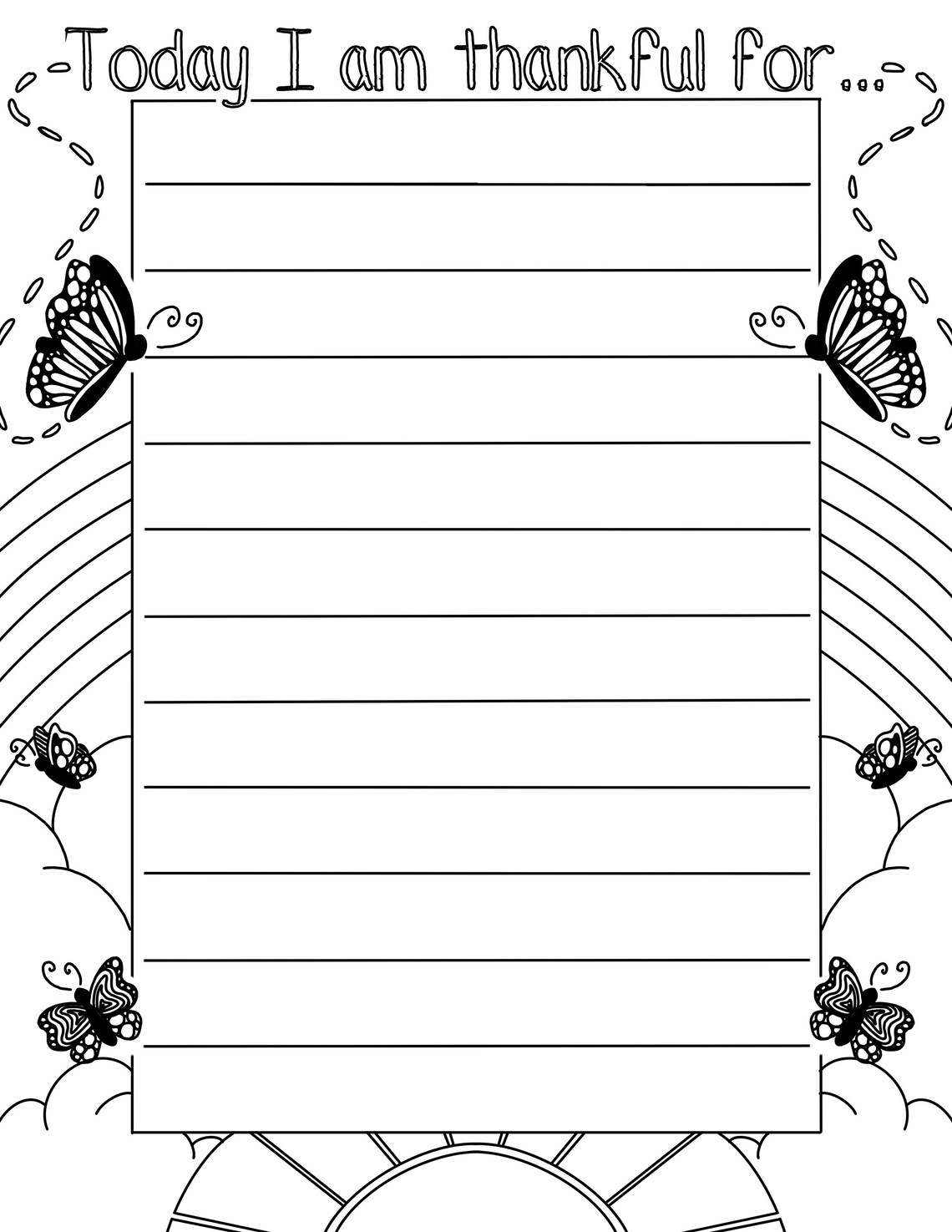 Instant Download Printable Thankful Journal Coloring Page - Etsy
