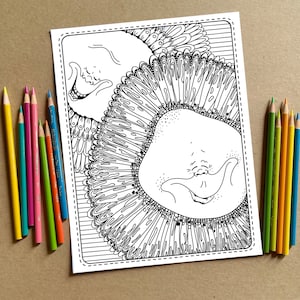 Printable Flower Power Coloring Page Set of 7, Flower Mandala, Instant ...
