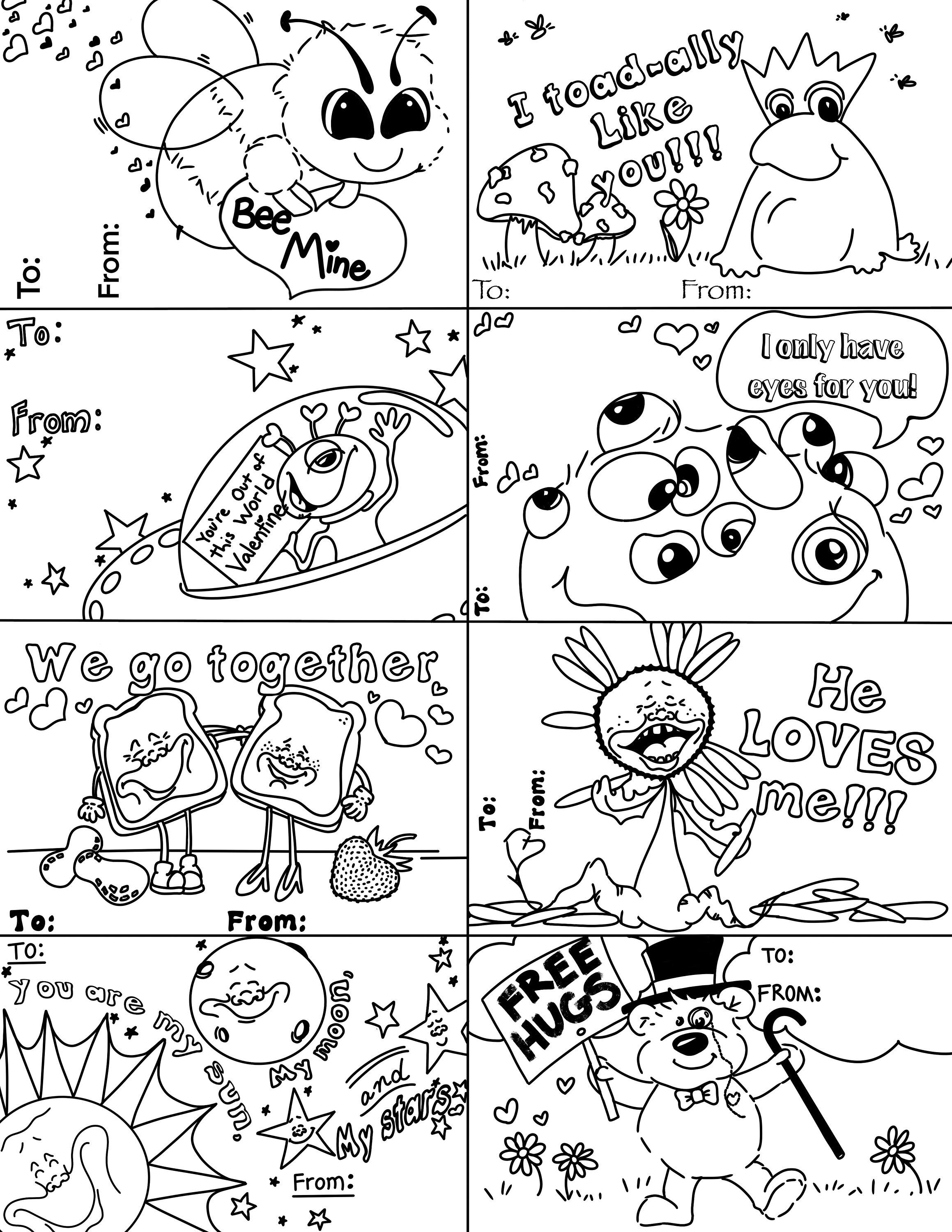 Instant Download and Print Valentine's, Printable Color Valentines ...