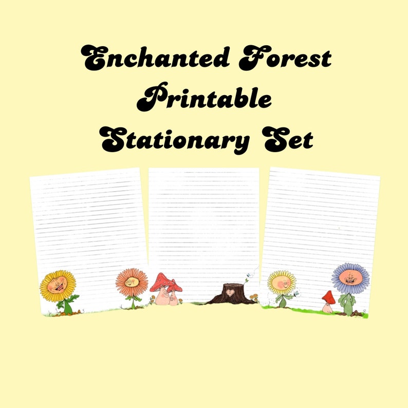 Instant Download and Print Stationary, Printable Wildflower Stationary ...