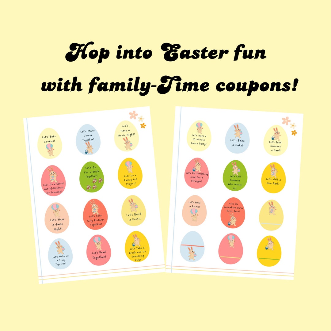 Printable Easter Egg Hunt Fillers, Family Time Themed Easter Egg Hunt ...