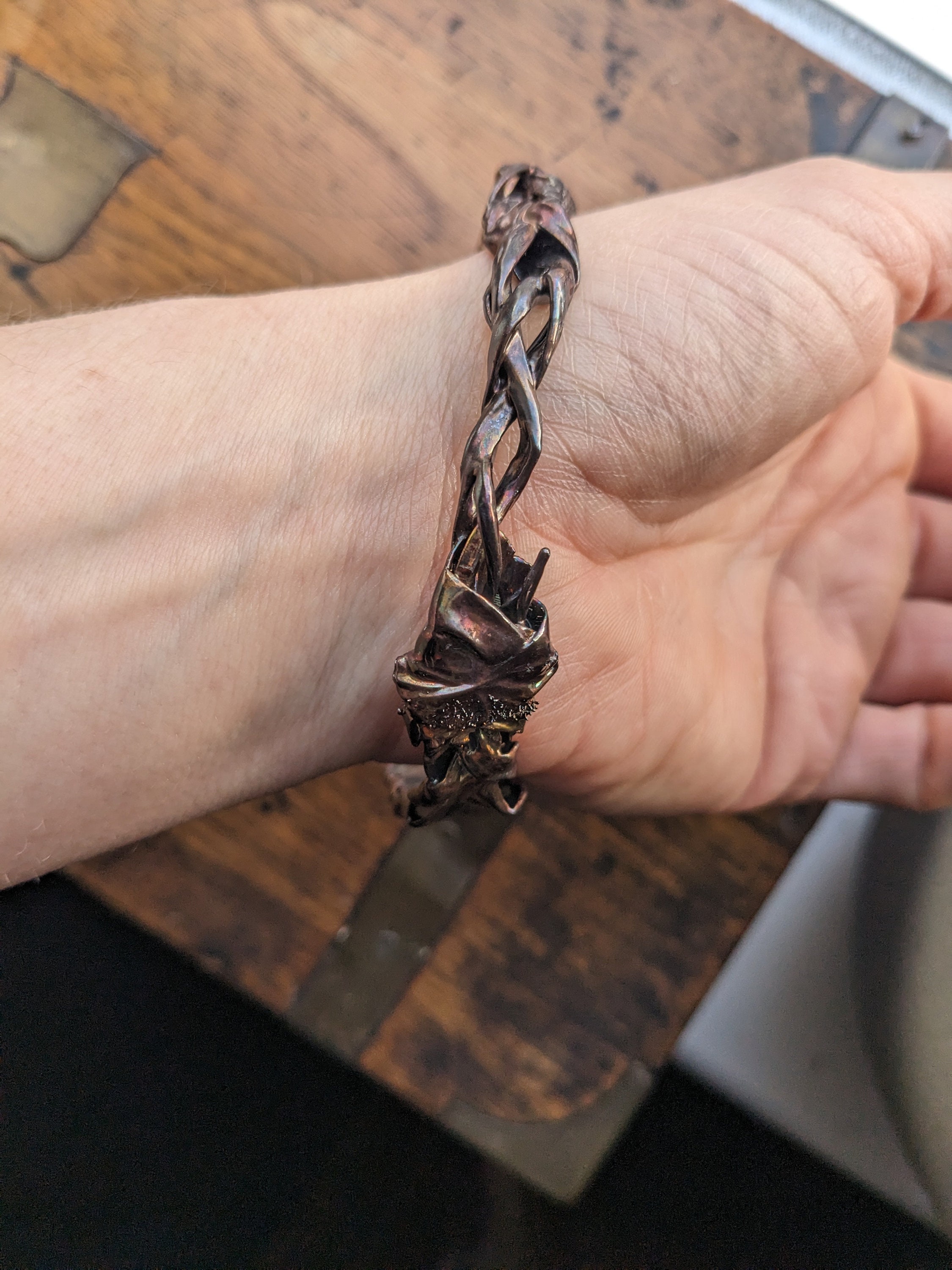 Real Grass Braid Bangle, Electroformed in Copper. Real Leaf Copper ...