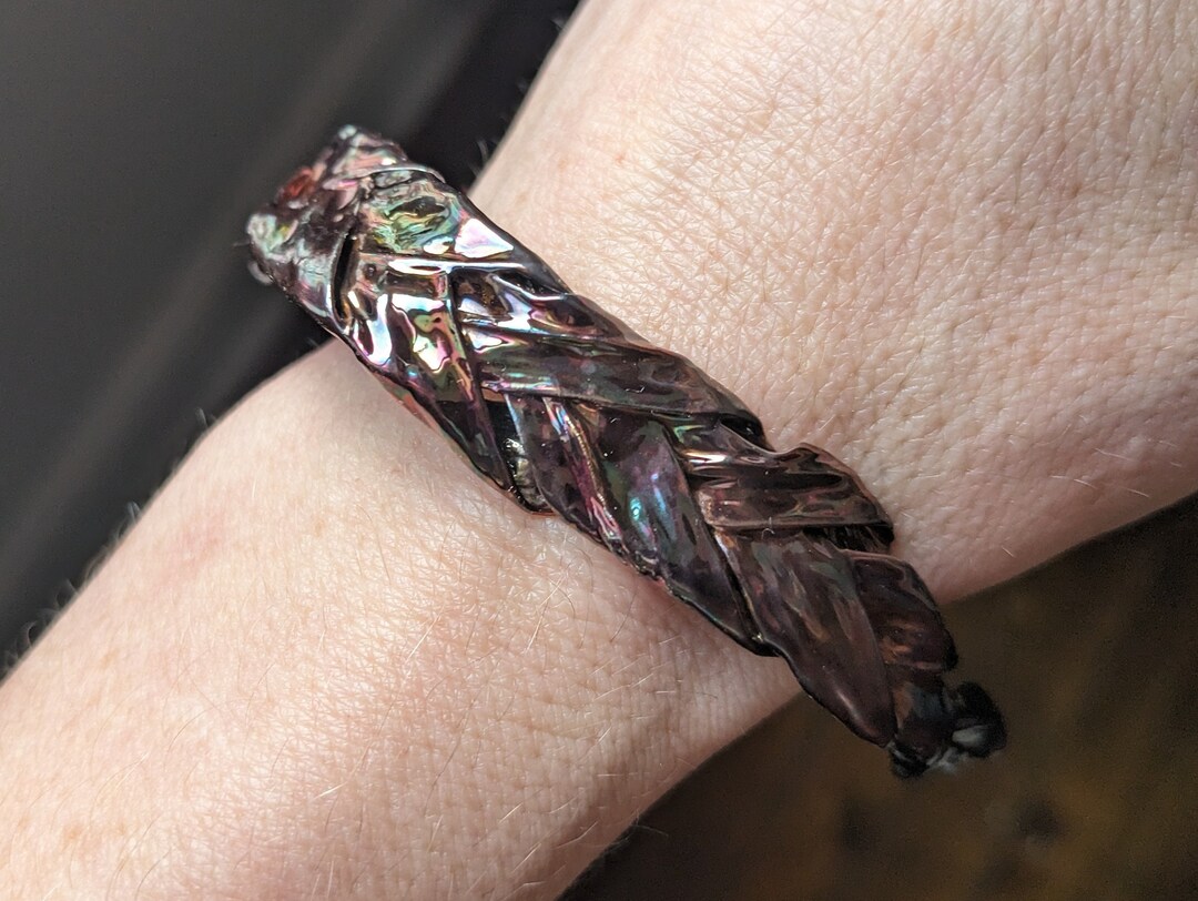 Real Grass Braid Bangle, Electroformed in Copper. Real Leaf Copper ...