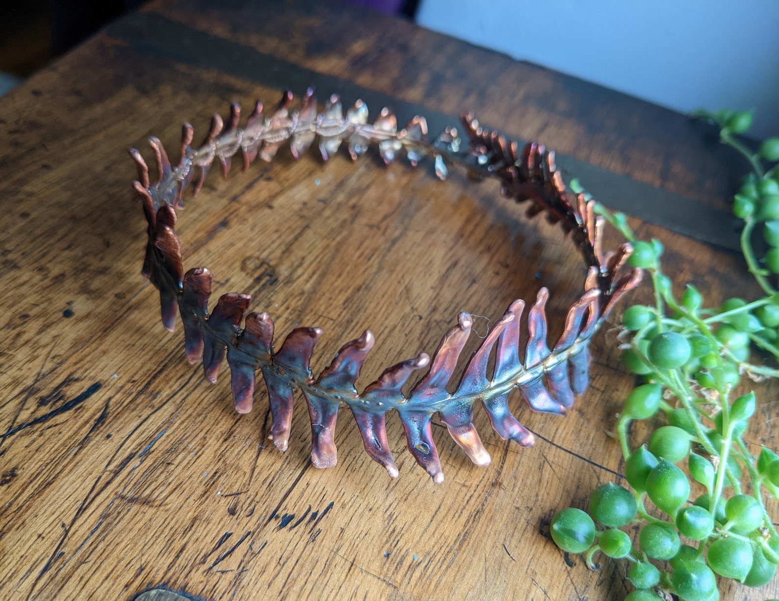 Real Deer Fern Leaf Electroformed in Copper. Real Leaf Copper Bracelet ...