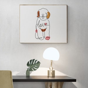 Cavoodle One Line Drawing Print. Printable Digital Download - Etsy ...