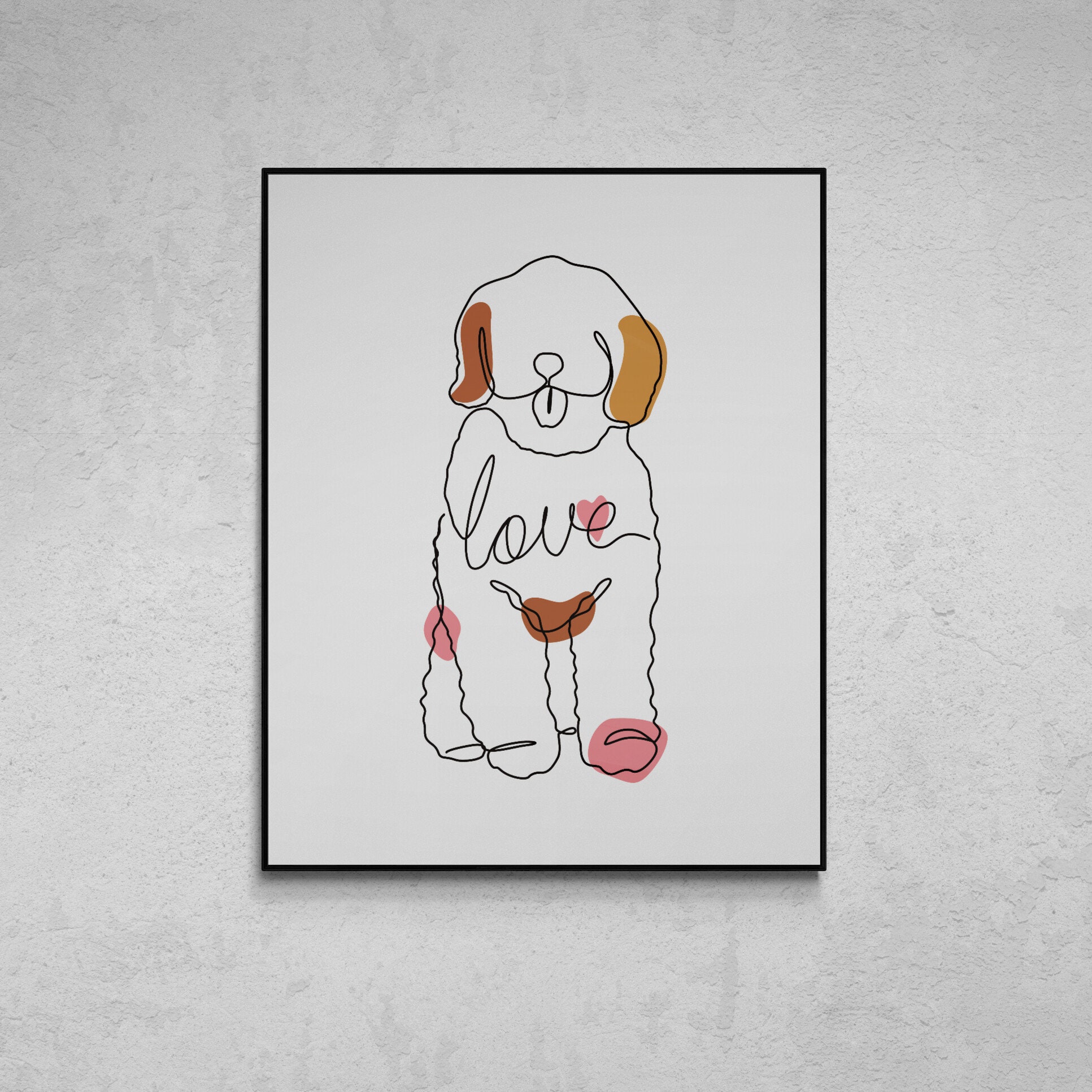 Cavoodle One Line Drawing Print. Printable Digital Download - Etsy ...