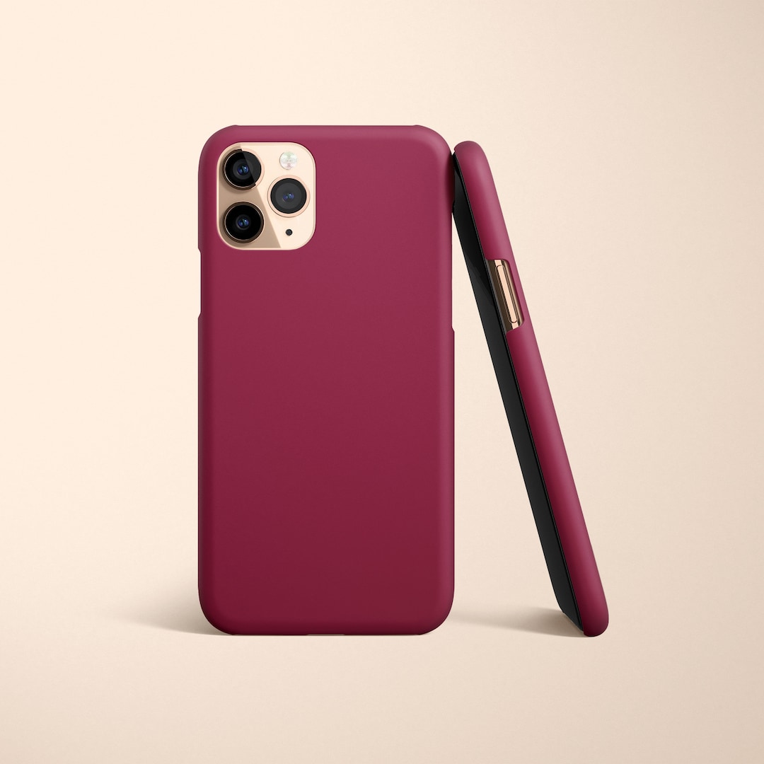 Maroon Red Matte Minimalist Aesthetic Tough Phone Case iPhone 15 14 13 ...