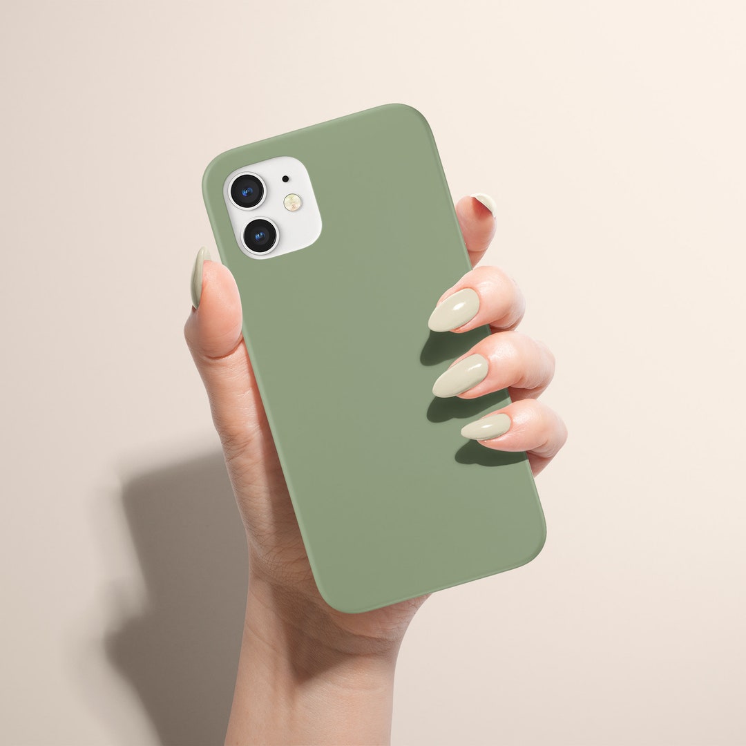 Sage Green Phone Case | Minimalist Sleek Phone Case iPhone 16 16e 15 14 ...