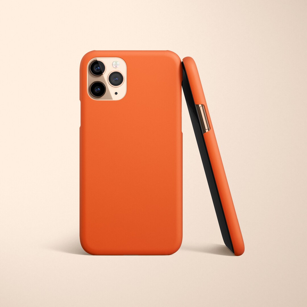 Orange Matte Minimalist Aesthetic Tough Phone Case iPhone 16 16e 15 14 ...