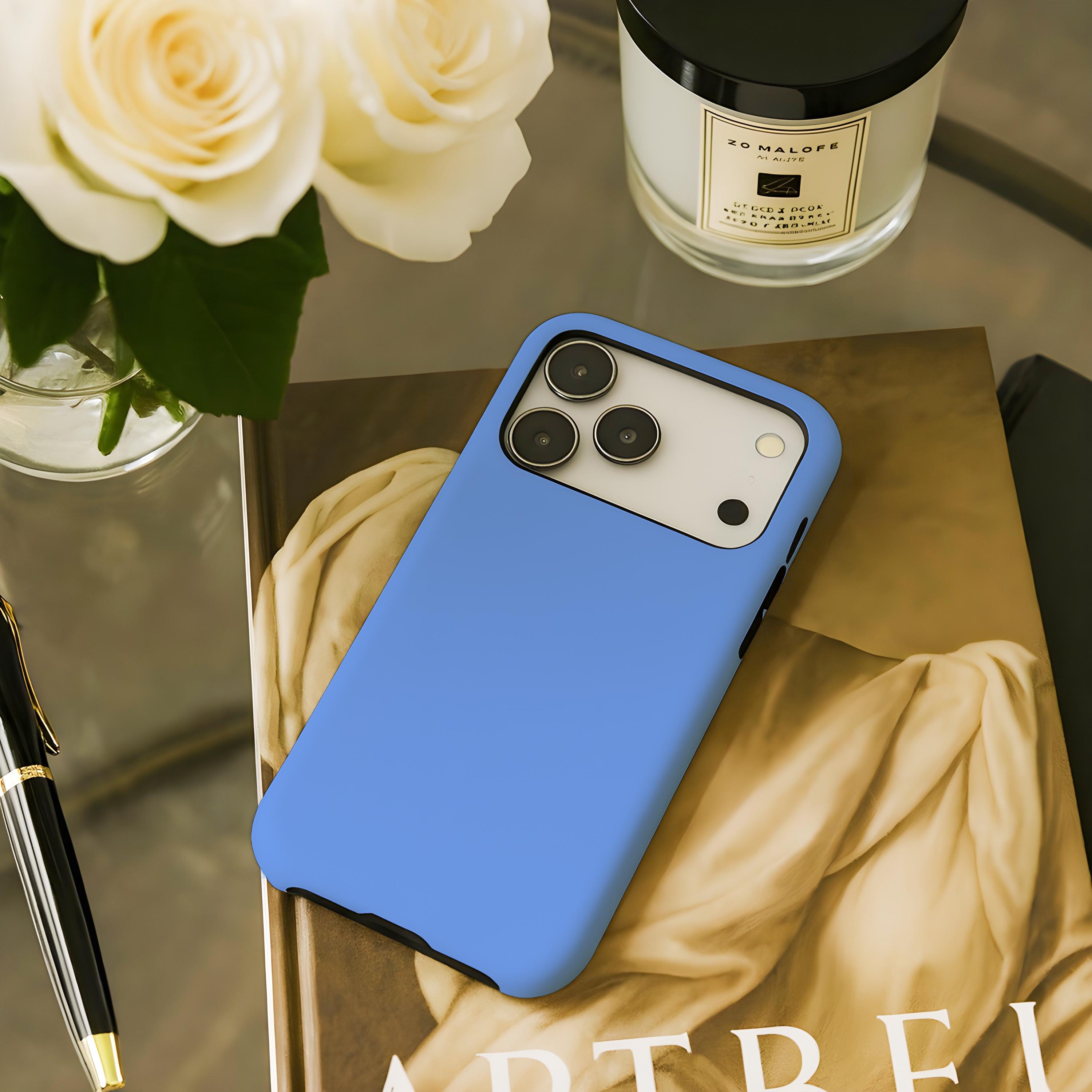 Sky Blue Minimalist Aesthetic Tough Phone Case iPhone 17 Air 17e 16 16e ...