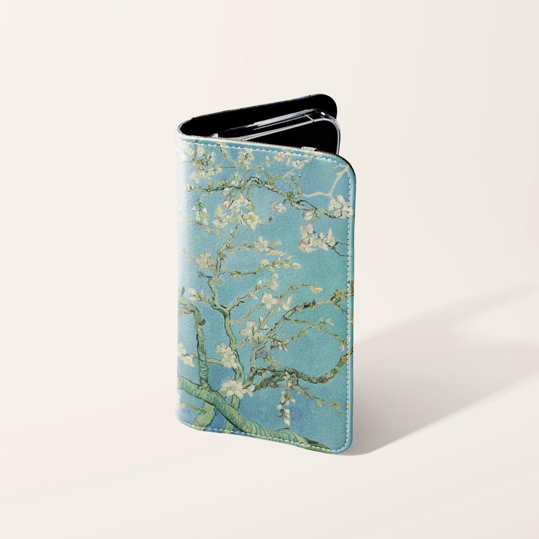 Van Gogh Almond Blossom Art Wallet Phone Case, Vegan Leather Card ...