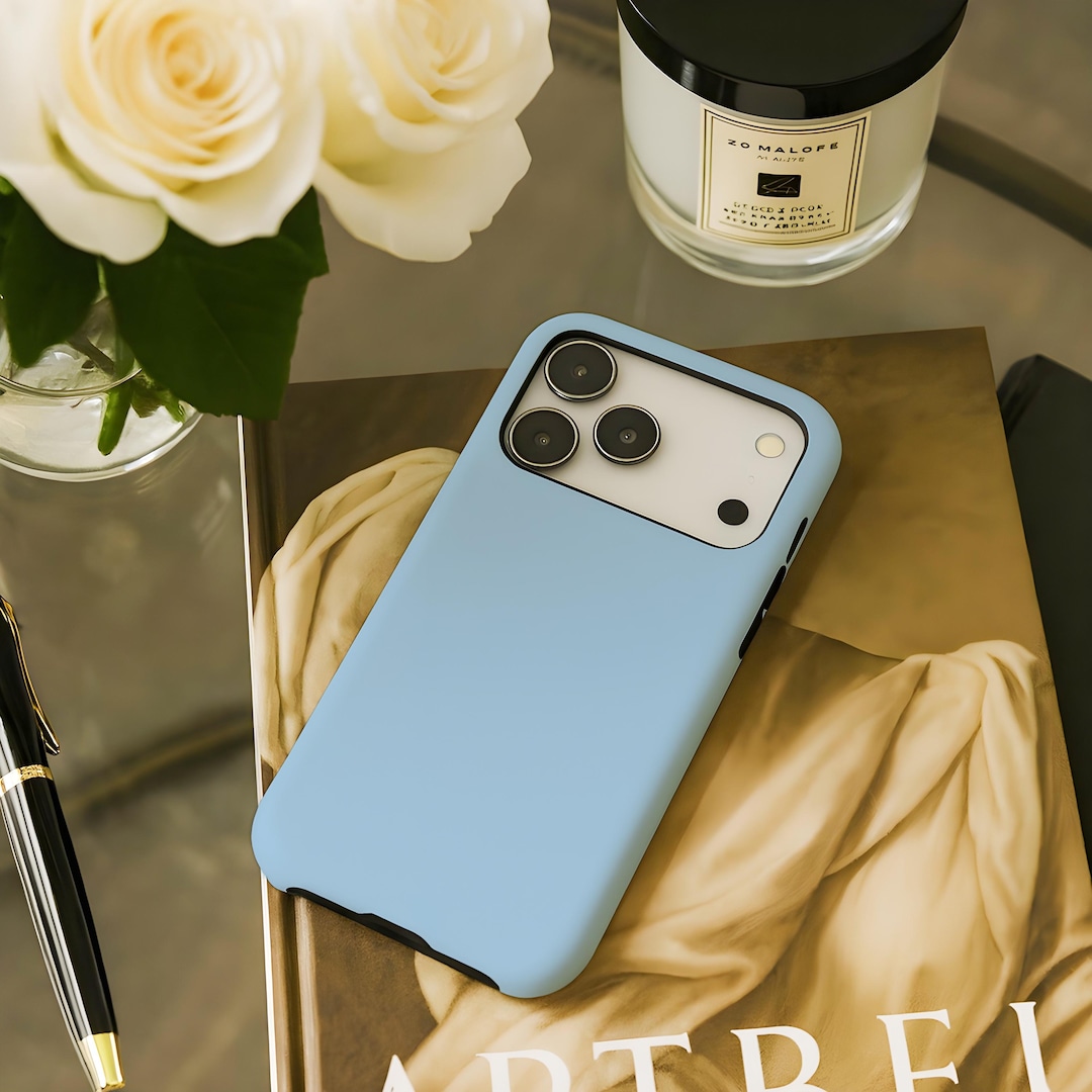 Blue Minimalist Aesthetic Tough Phone Case Samsung Galaxy S26 S25 S24 ...