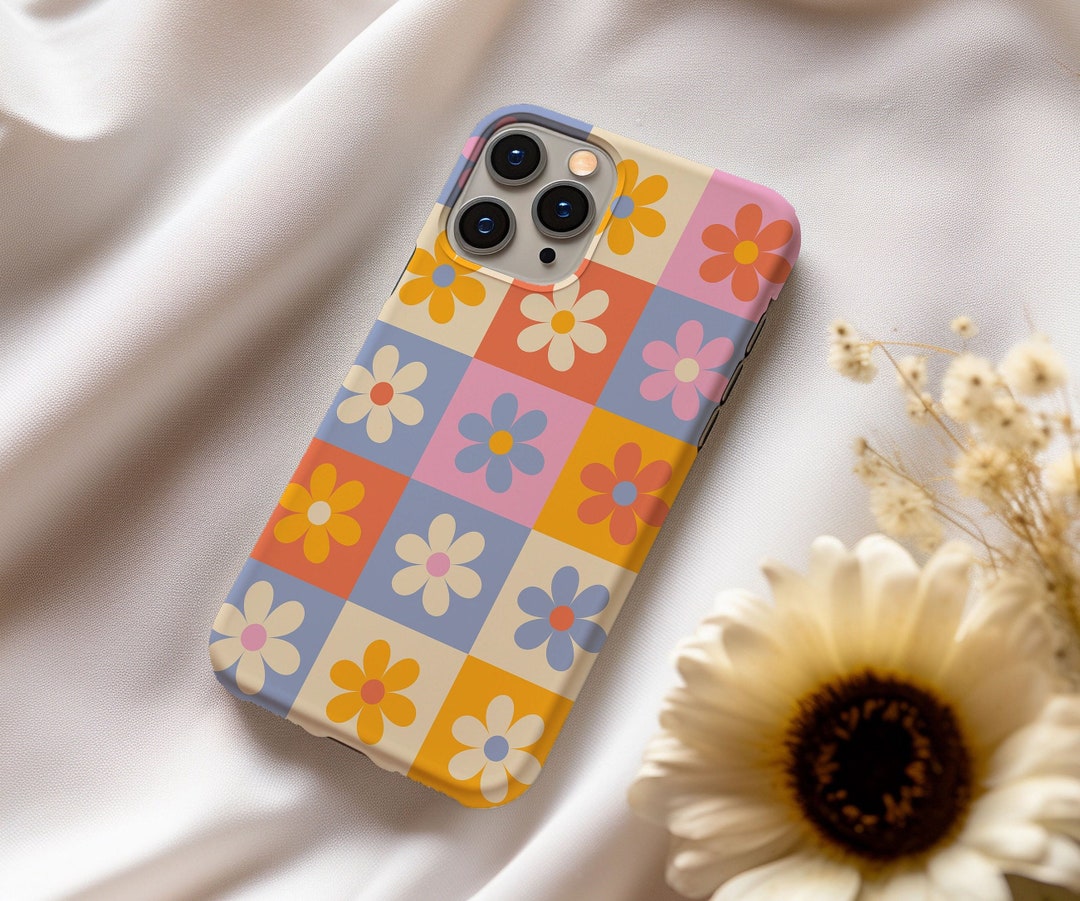 Retro Floral Checkered Wildflower Phone Case Google Pixel 10 9 9a 8 Pro ...