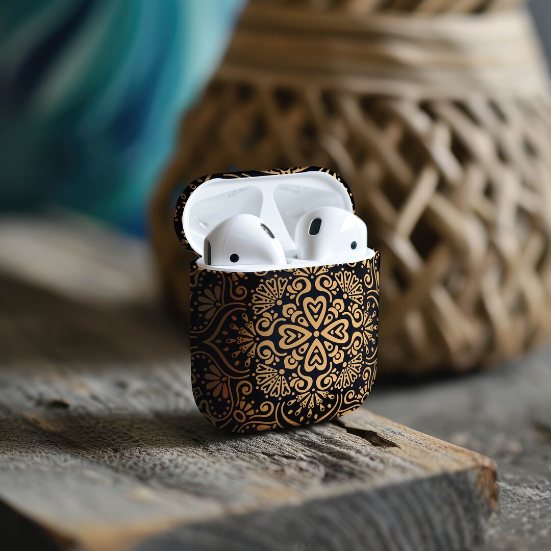 Gold Mandala Cute Luxury Designer Airpods 1 2 Pro Case With Keychain ...