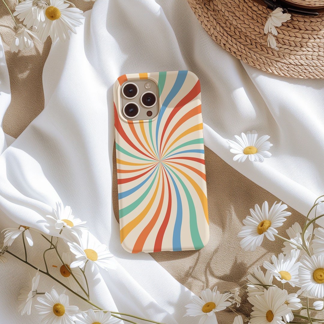 Retro 70s 80s Spiral Swirl Hippie Phone Case Google Pixel 9 8 7 Pro ...