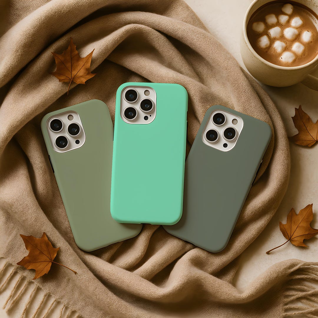 Aqua Sage Green Minimalist Aesthetic Phone Case iPhone 17 Air 16 16e 15 ...