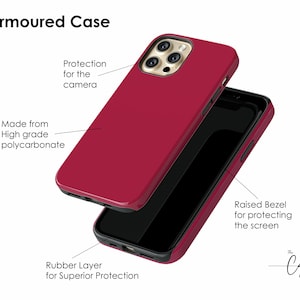 Maroon Red Matte Minimalist Aesthetic Phone Case iPhone 16 16e 15 14 13 ...